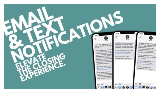 Email & Text Notifications During the Closing Process